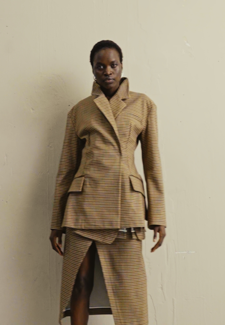 A.W.A.K.E. MODE JACKET WITH DECONSTRUCTED BACK AND TIES - Kurzmantel ...