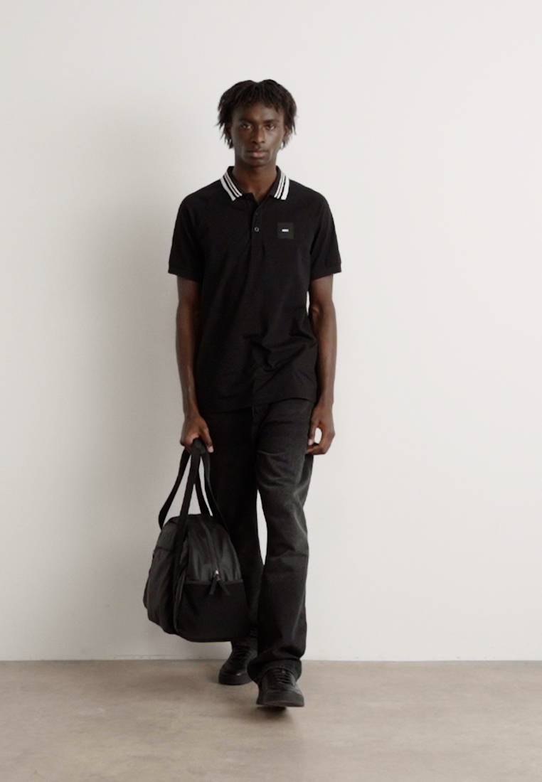 BOSS PADDY RIB - Polo shirt - black - Zalando