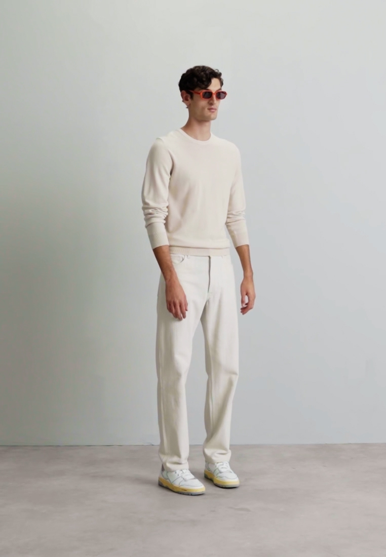 J.LINDEBERG LYLE CREW NECK - Striktrøje - oyster gray/grå - Zalando.dk