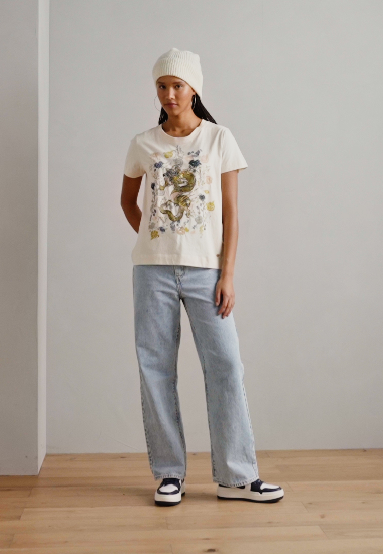 Mos Mosh PREMIUM TEE - T-shirt imprimé - summer sand/beige - ZALANDO.CH