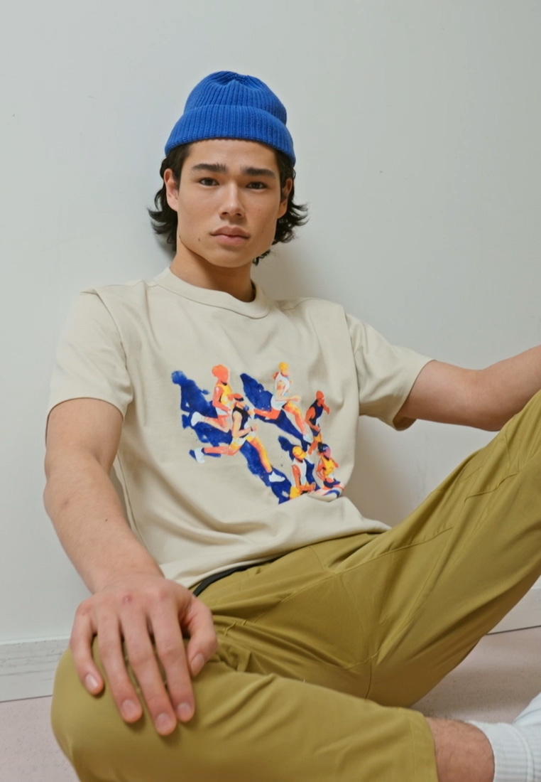 New Balance ATHLETICS JACOB ROCHESTER - Print T-shirt - beige - Zalando.ie