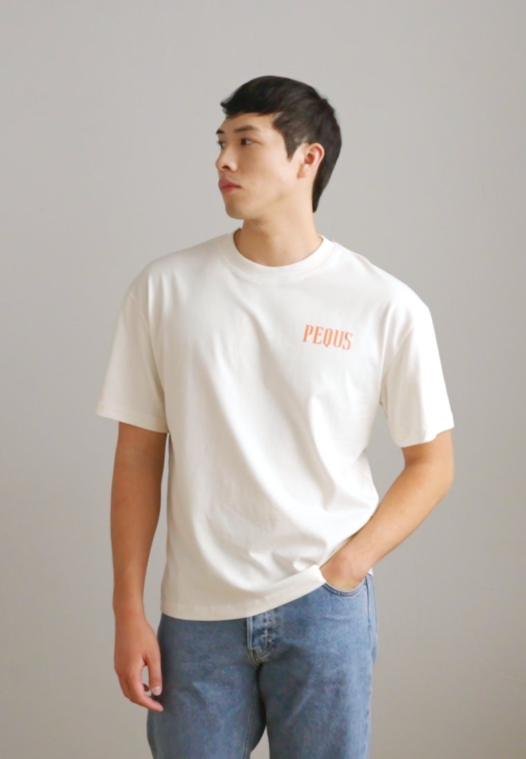 PEQUS FACE THE SUN UNISEX - T-Shirt print - star white/beige - Zalando.ch