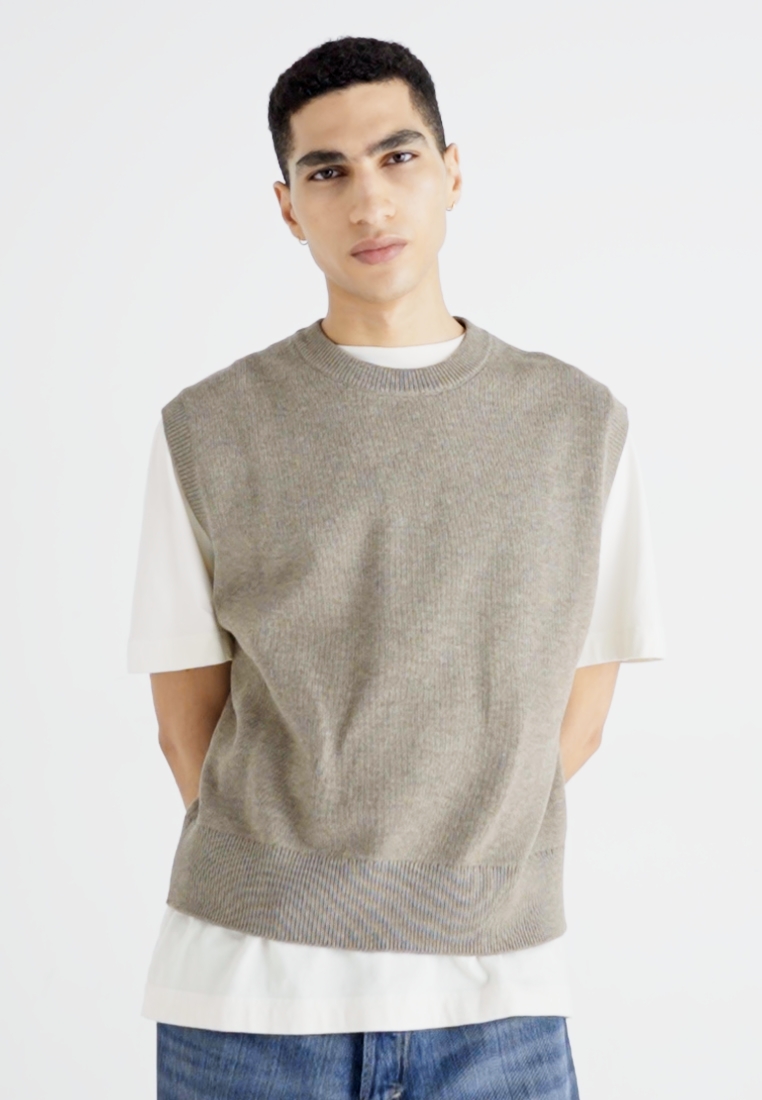 Weekday ISAK VEST - Jersey de punto - mole dark/gris - Zalando.es