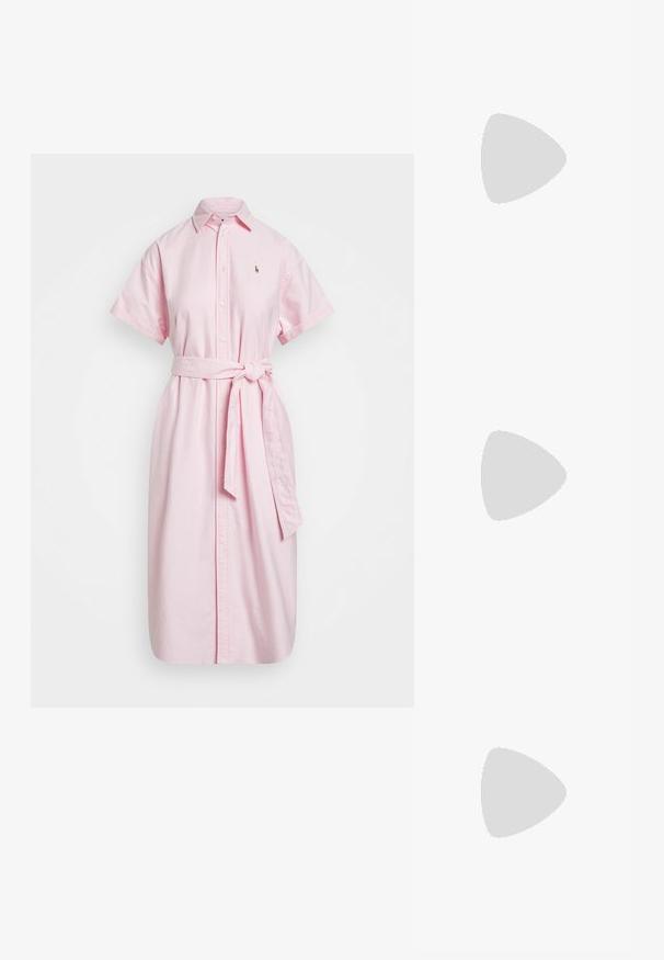 Polo Ralph Lauren BELTED SHORT SLEEVE OXFORD SHIRTDRESS - Shirt dress - bath pink/pink - Zalando ...
